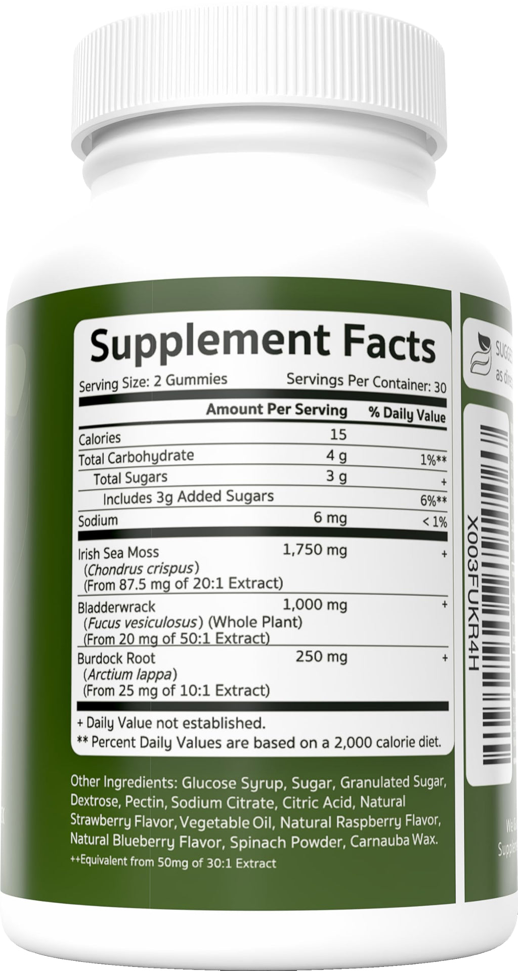 Burdock root and bladderwrack supplements