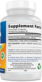 Burdock root capsules for skin health