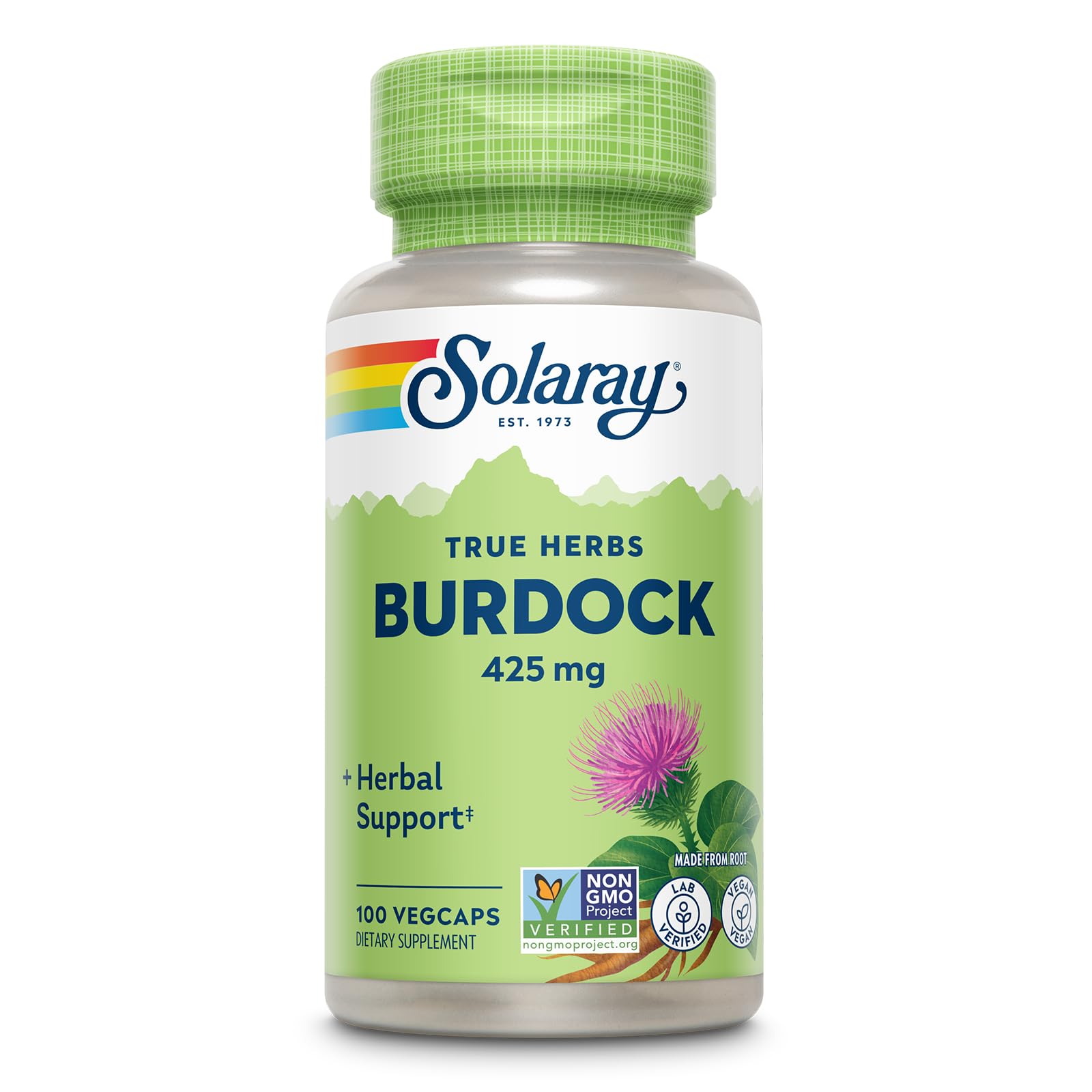 burdock root herbal supplement capsules