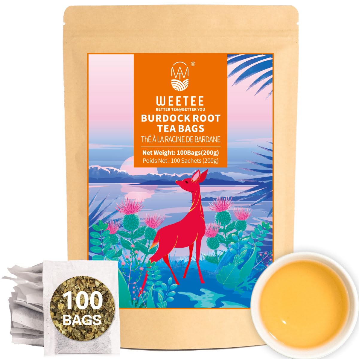 burdock root tea bags 100 count