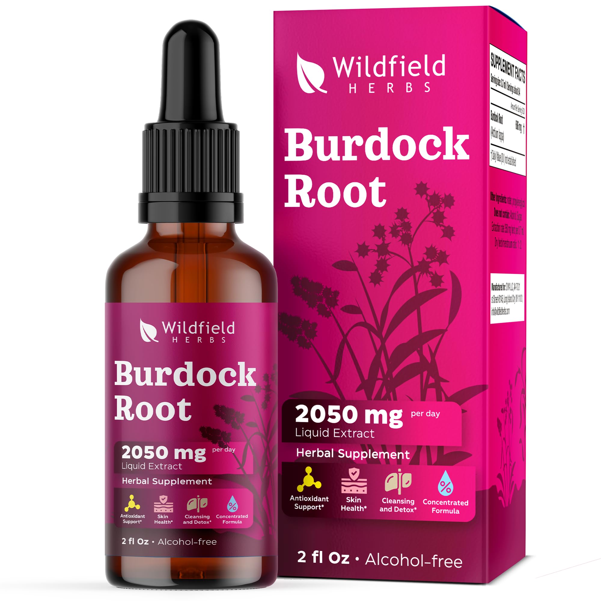 Burdock root tincture extract drops