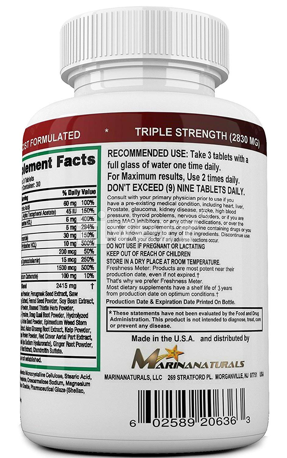 butt enhancement blended vitamin supplements