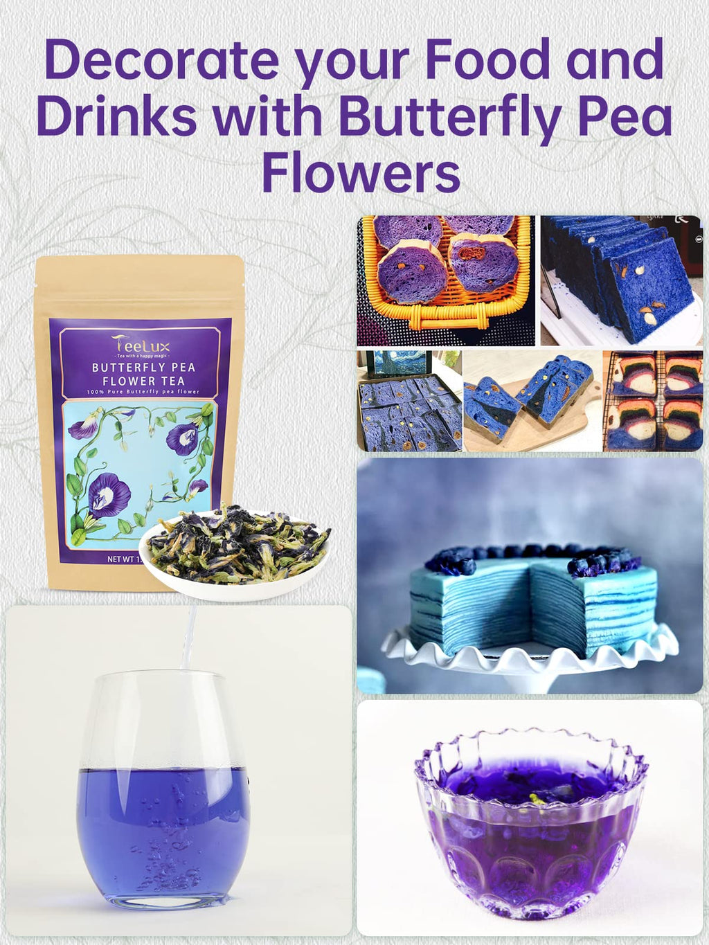 butterfly pea flower tea infusion
