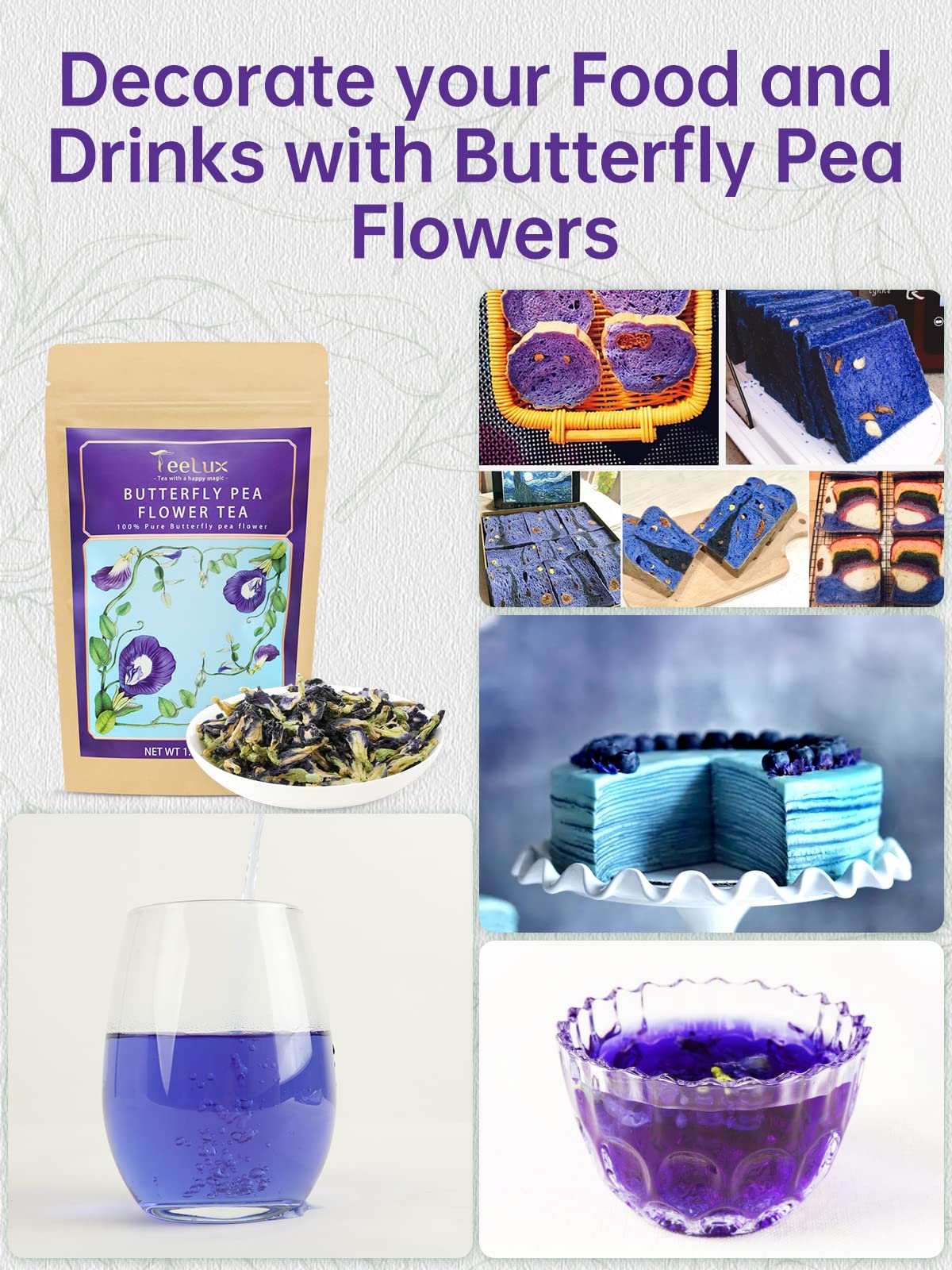 butterfly pea flower tea infusion