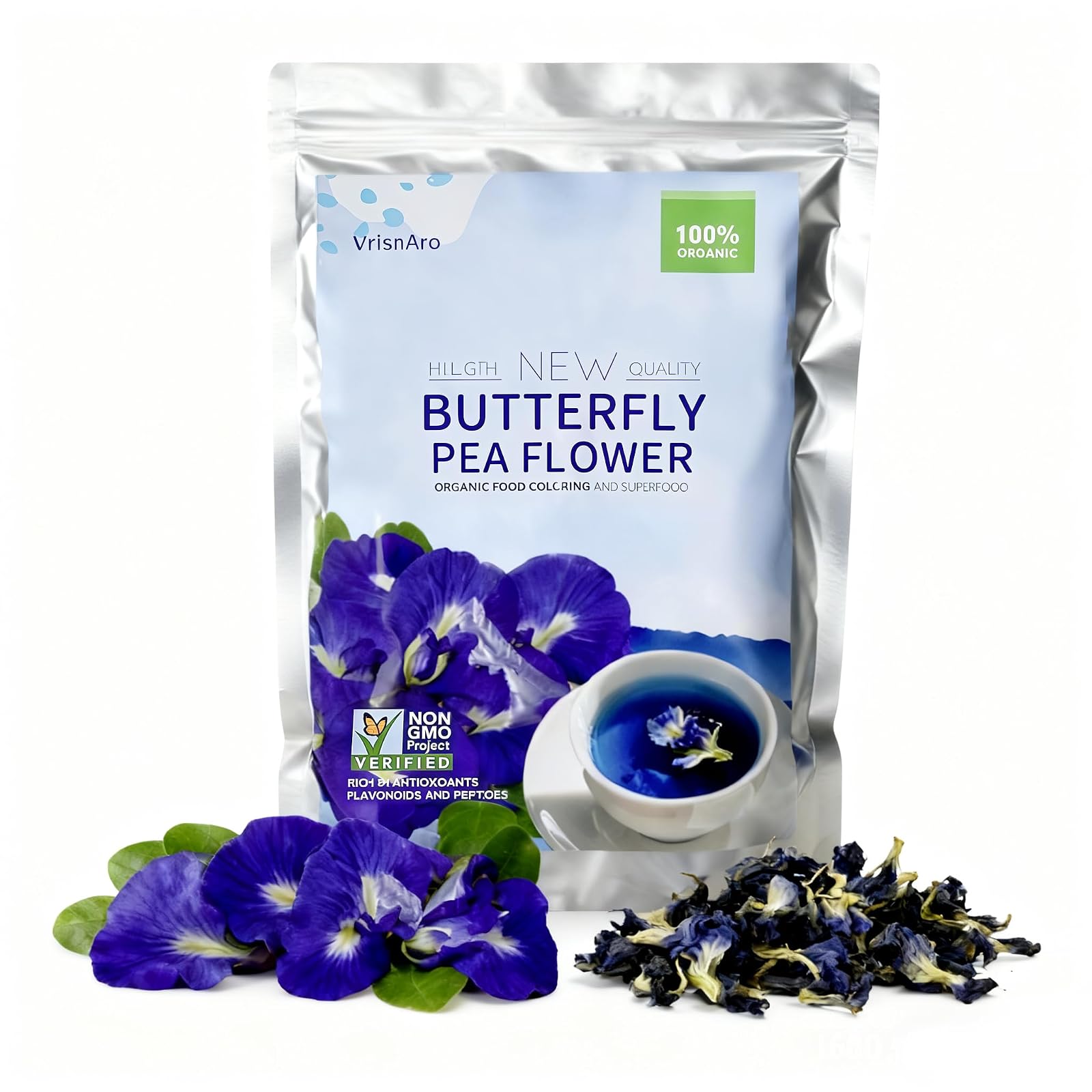 butterfly pea flowers dried herbal tea