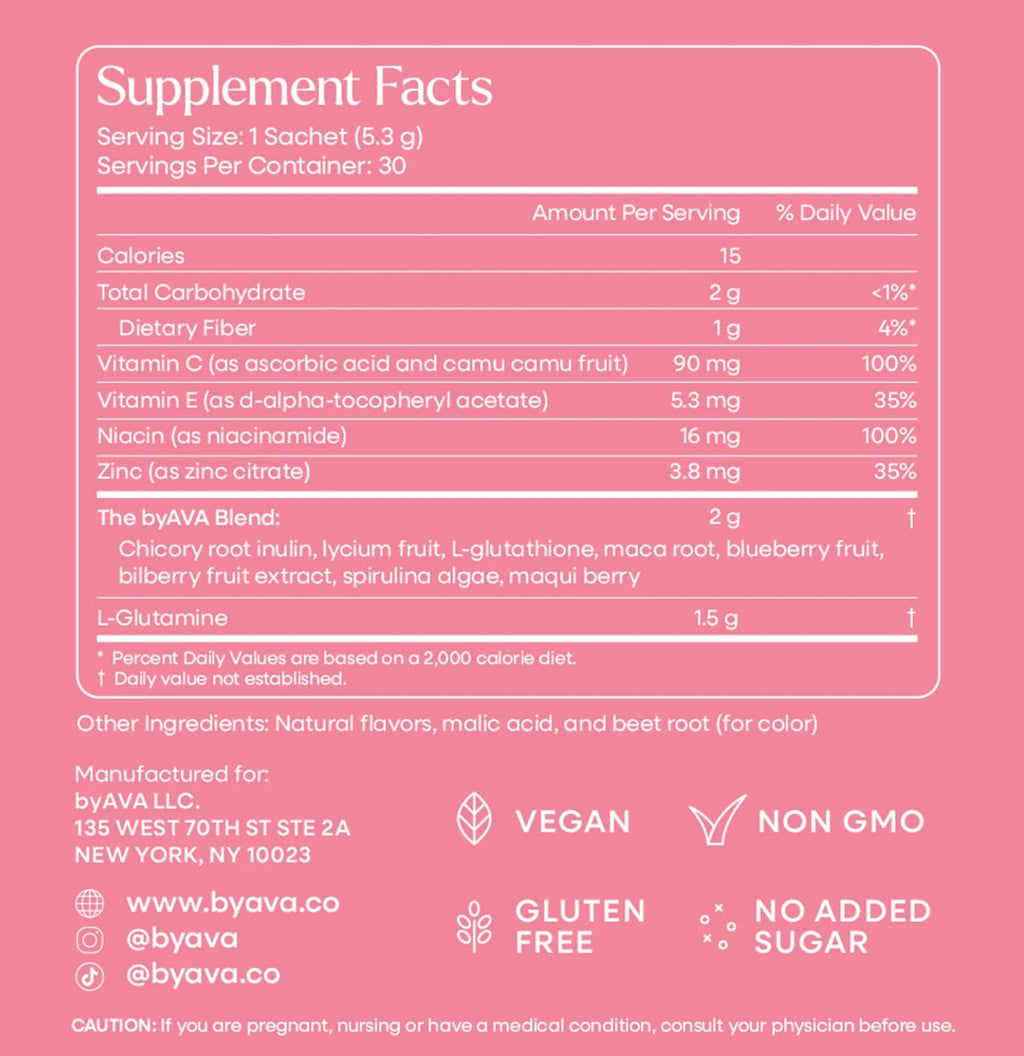 byAVA prebiotic powder with 30 servings