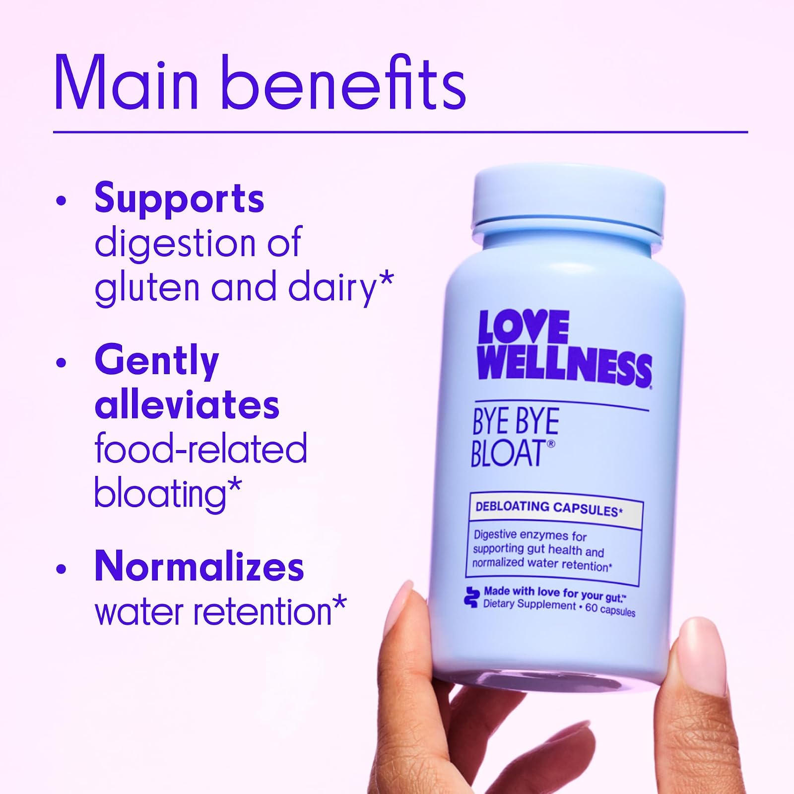 Bye Bye Bloat capsules for digestive health