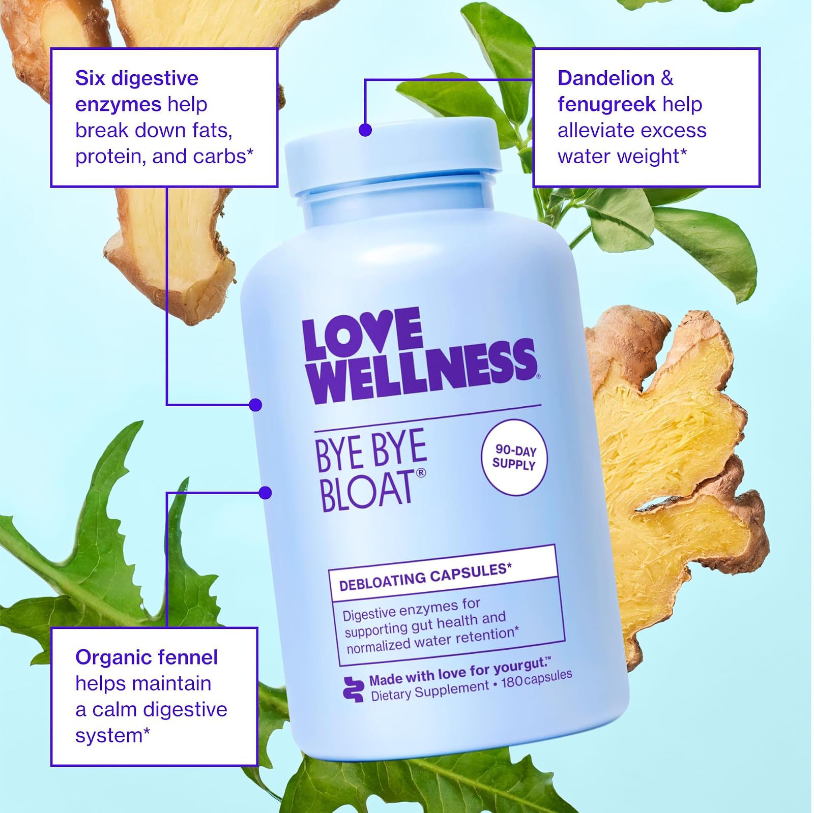 Bye Bye Bloat digestive support capsules