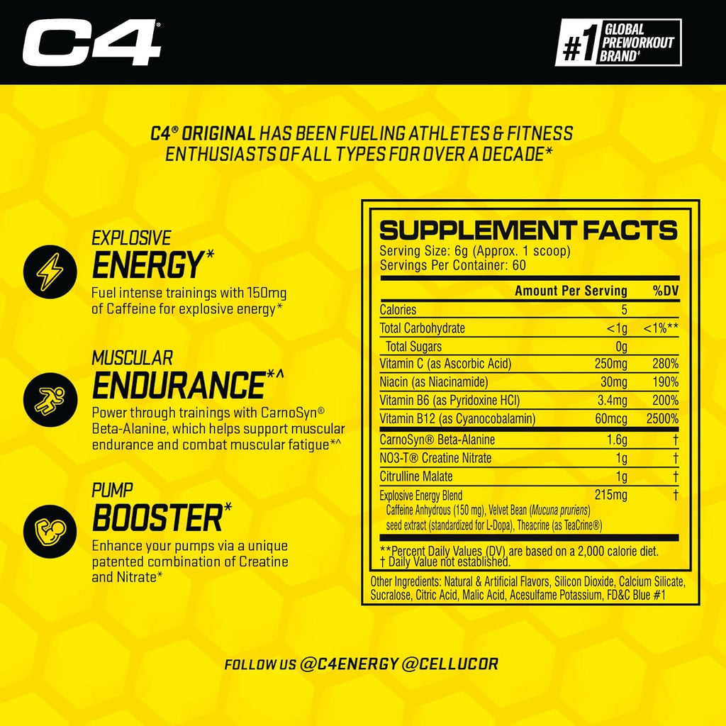C4 pre-workout 150 mg serving size