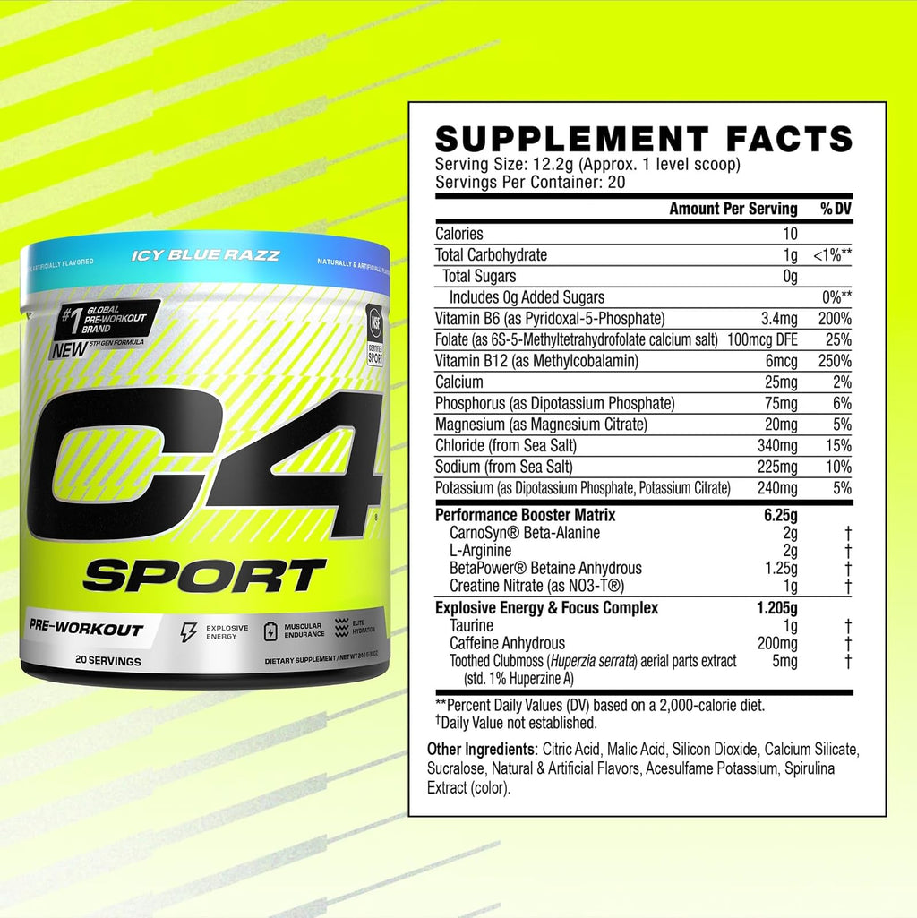 C4 pre-workout 200 mg caffeine boost