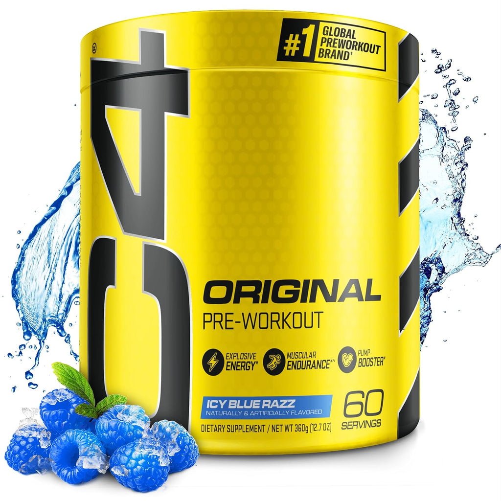 C4 pre-workout icy blue razz flavour