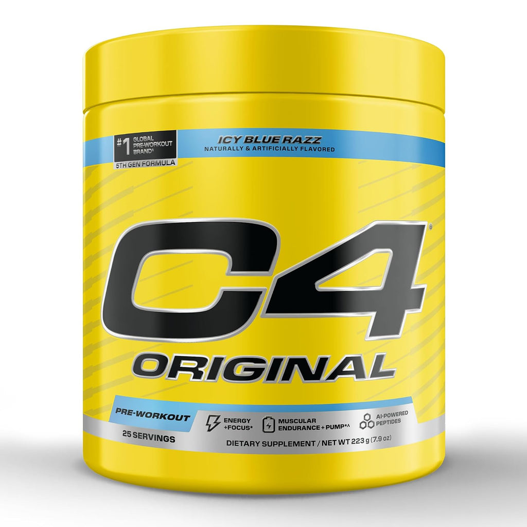 C4 pre-workout icy blue razz flavour
