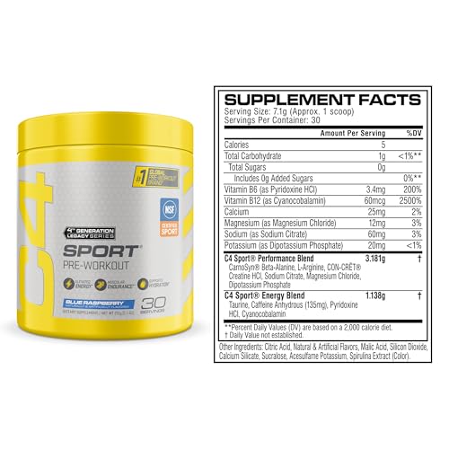 C4 pre-workout powder with 135 mg caffeine