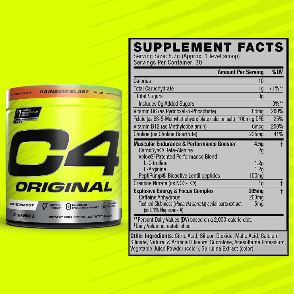 C4 pre-workout with 200 mg caffeine