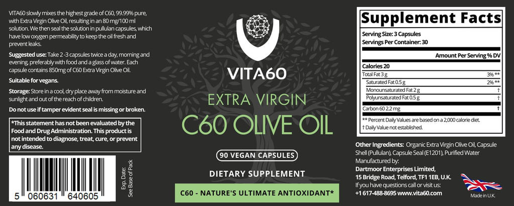 C60 oil capsules for energy boost