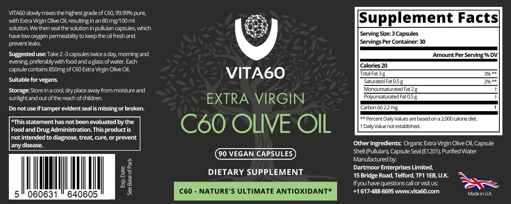 C60 oil capsules for energy boost