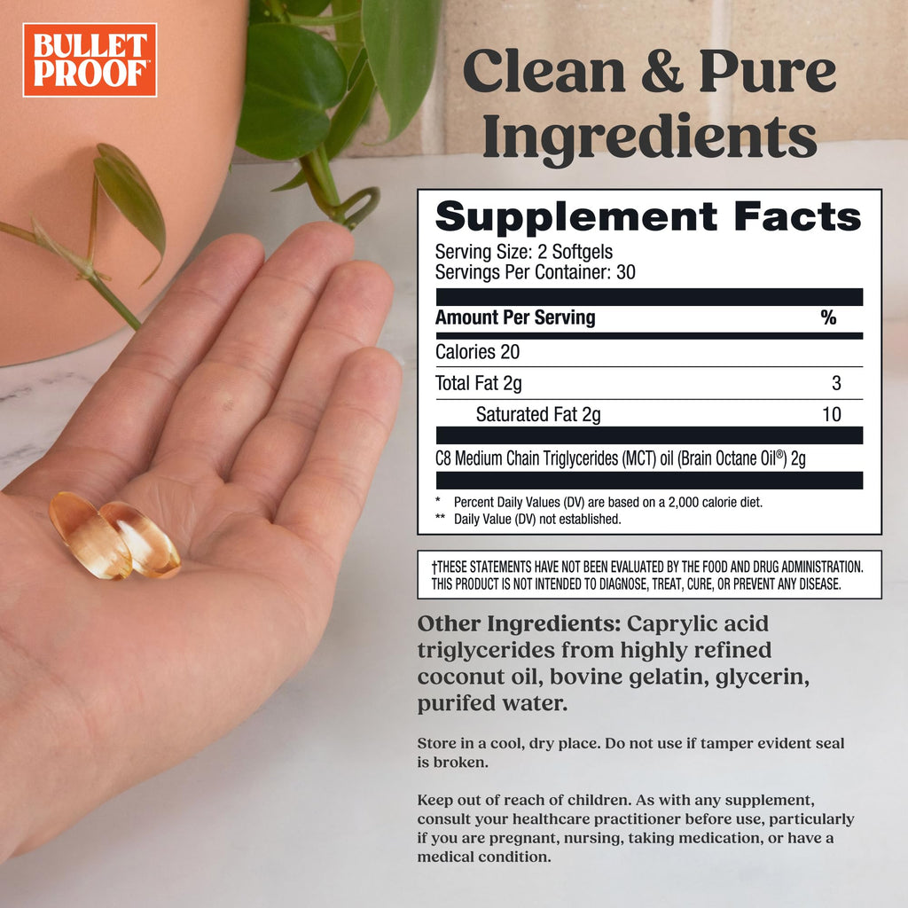 C8 MCT oil softgels for mental clarity