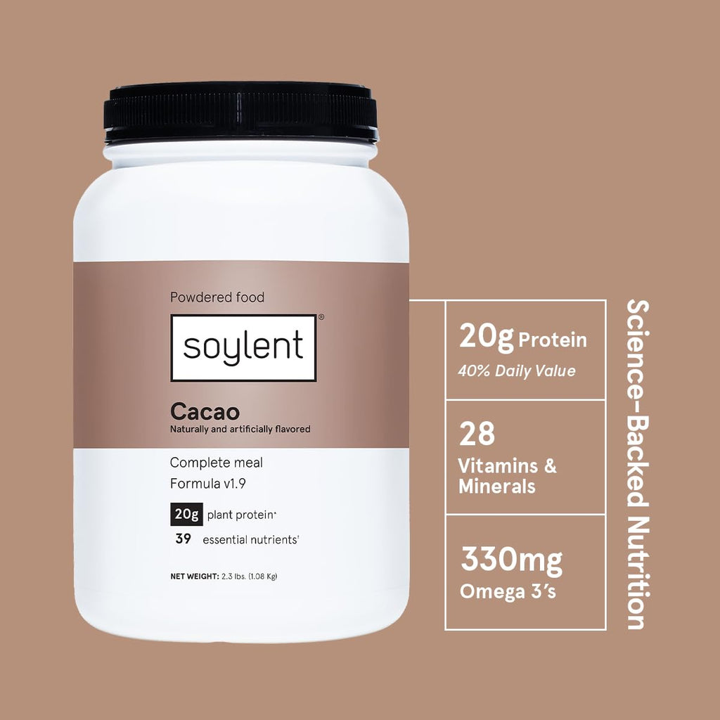 Cacao protein powder for meal replacement