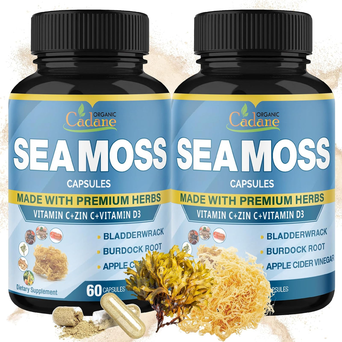 Cadane Irish Sea Moss capsules for vitality
