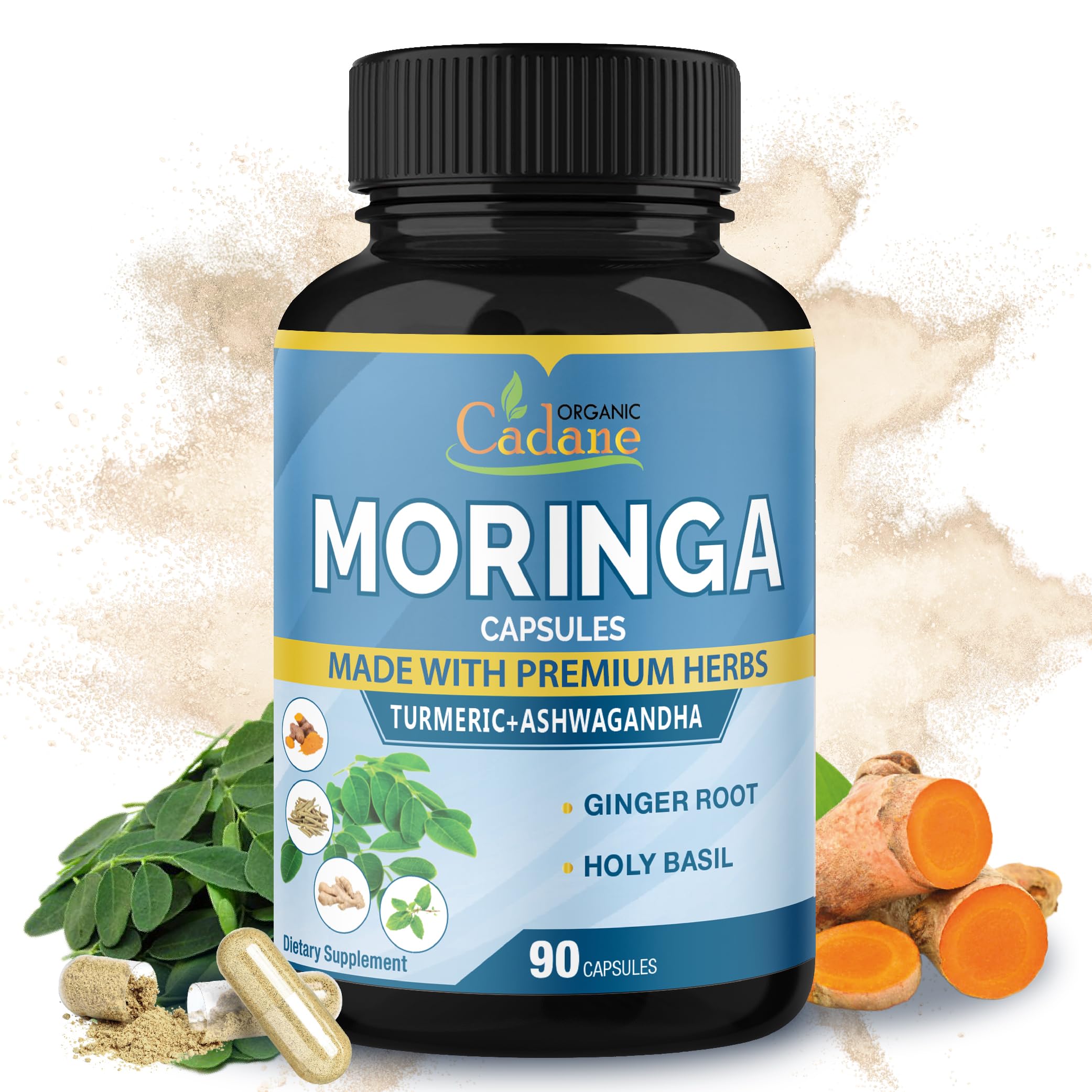 Cadane turmeric capsules for energy