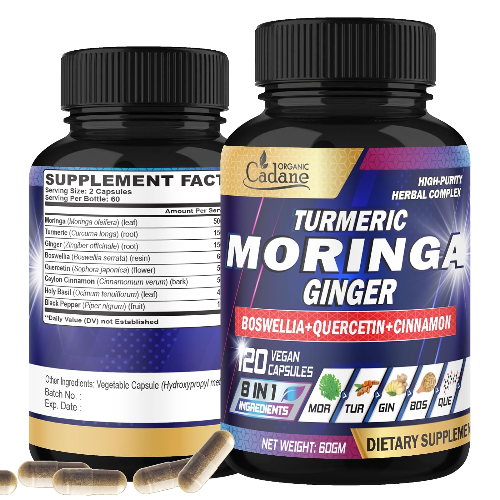 Cadane turmeric curcumin veggie capsules