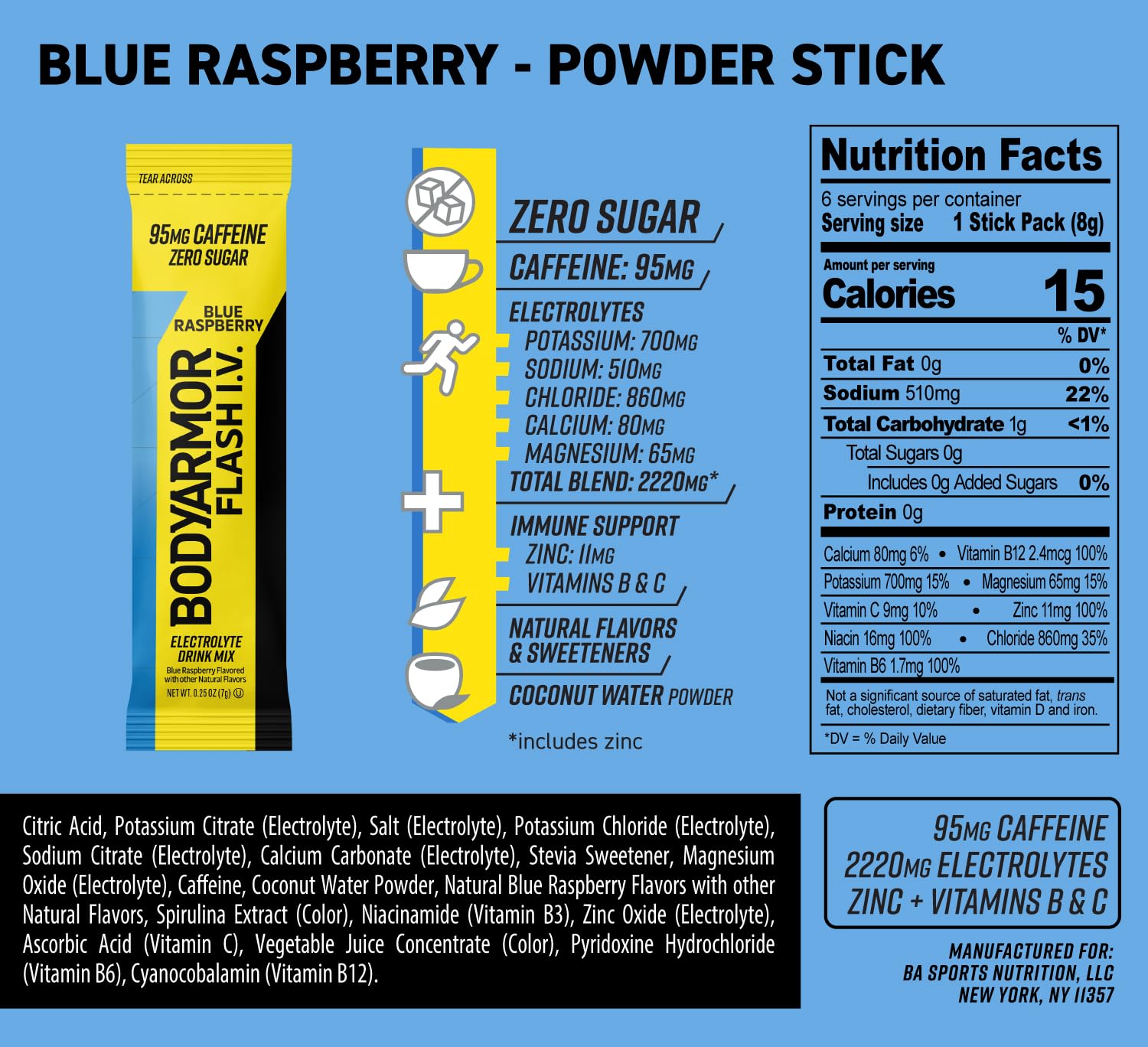caffeinated electrolyte powder for hydration