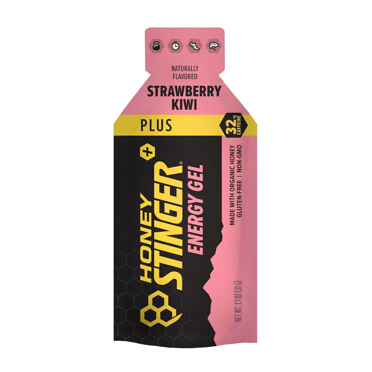 Caffeinated strawberry kiwi energy gel
