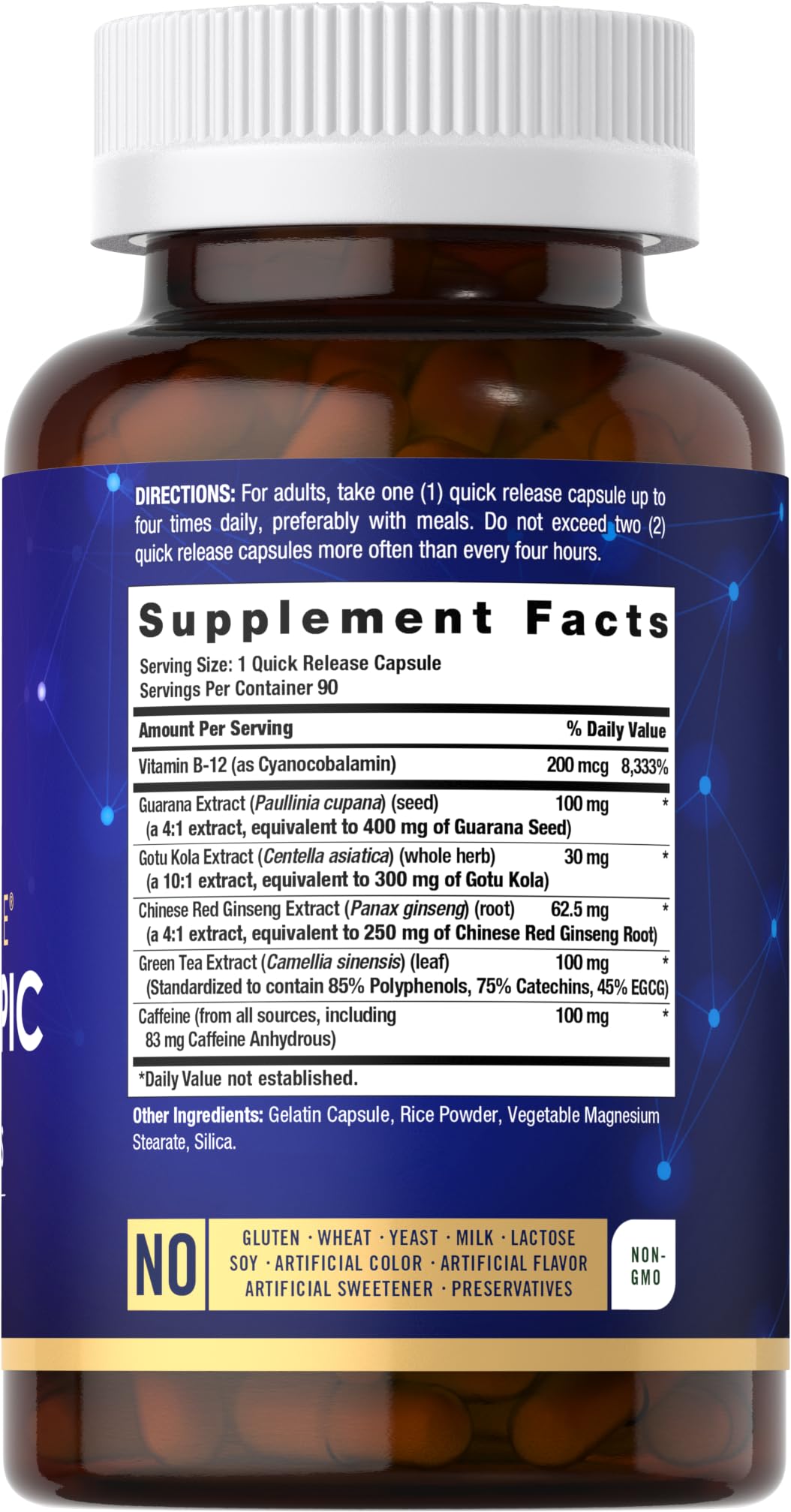 Caffeine and B12 energy boost