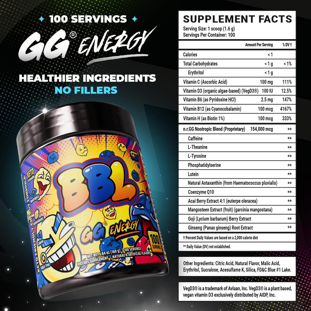 Caffeine boost with Gamer Supps GG Energy