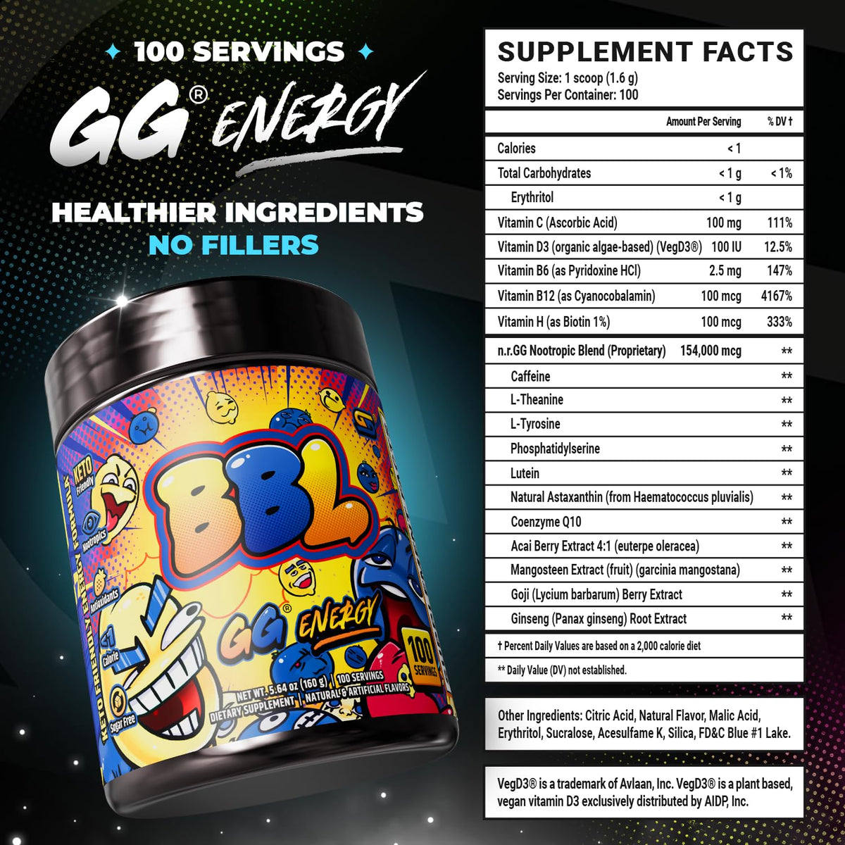 Caffeine boost with Gamer Supps GG Energy