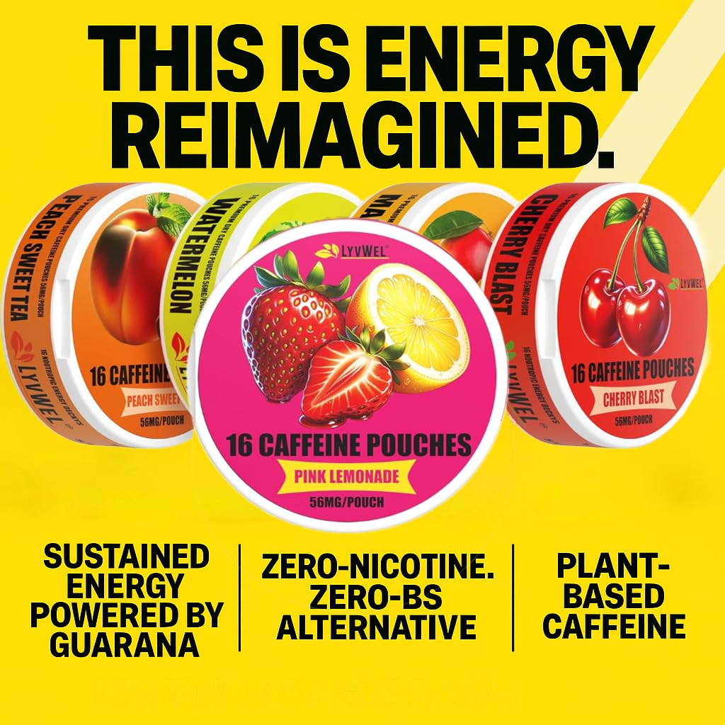 Caffeine dip pouches for active lifestyles
