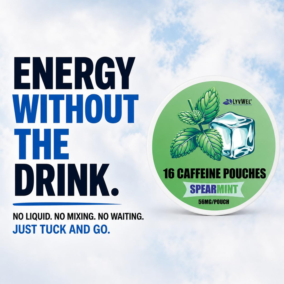 Caffeine energy pouches for adults