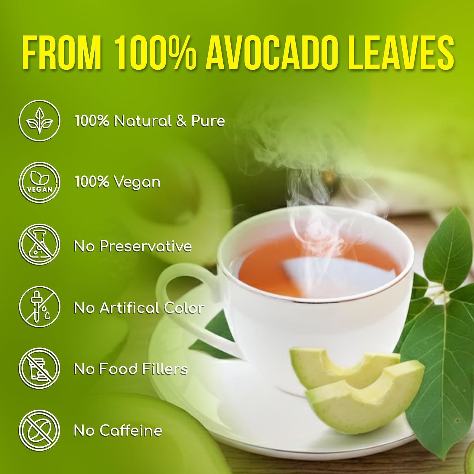 caffeine-free avocado herbal infusion