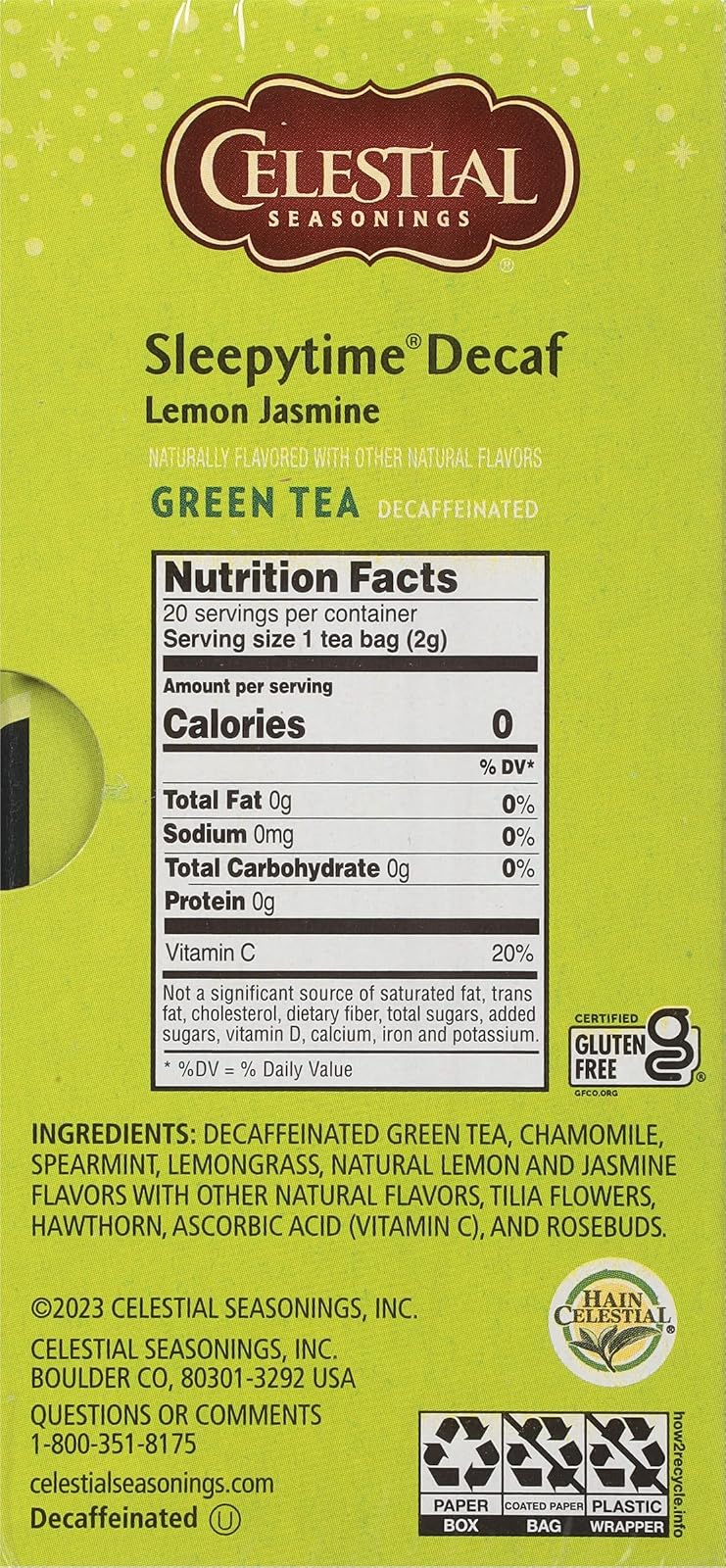 Caffeine-free bedtime tea option
