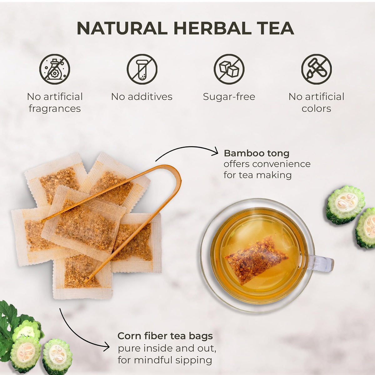 caffeine-free bitter melon tea bags