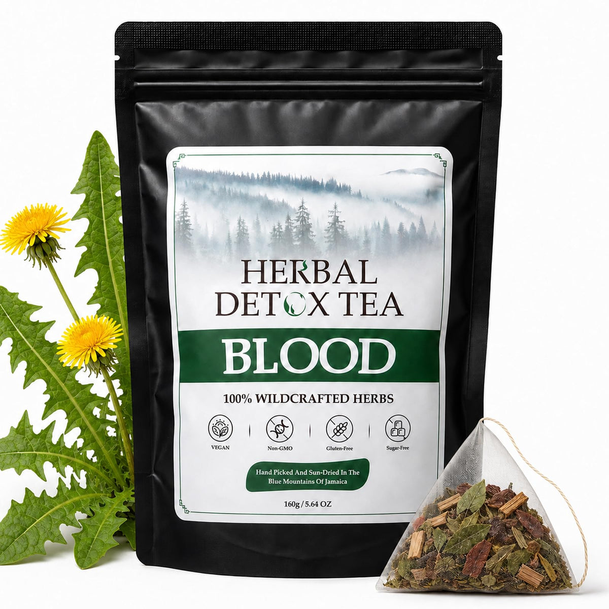 caffeine-free blood detox tea bags