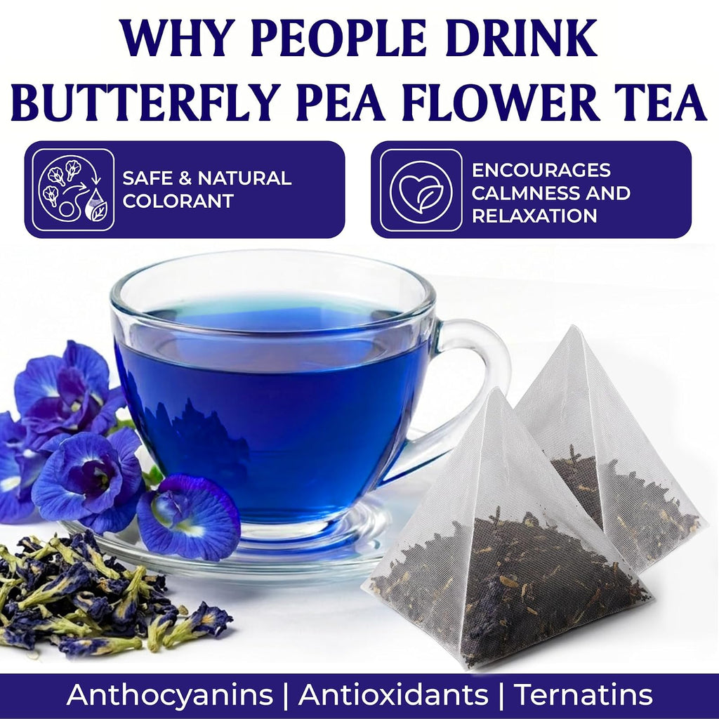 Caffeine-free butterfly pea flower infusion