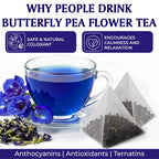 Caffeine-free butterfly pea flower infusion