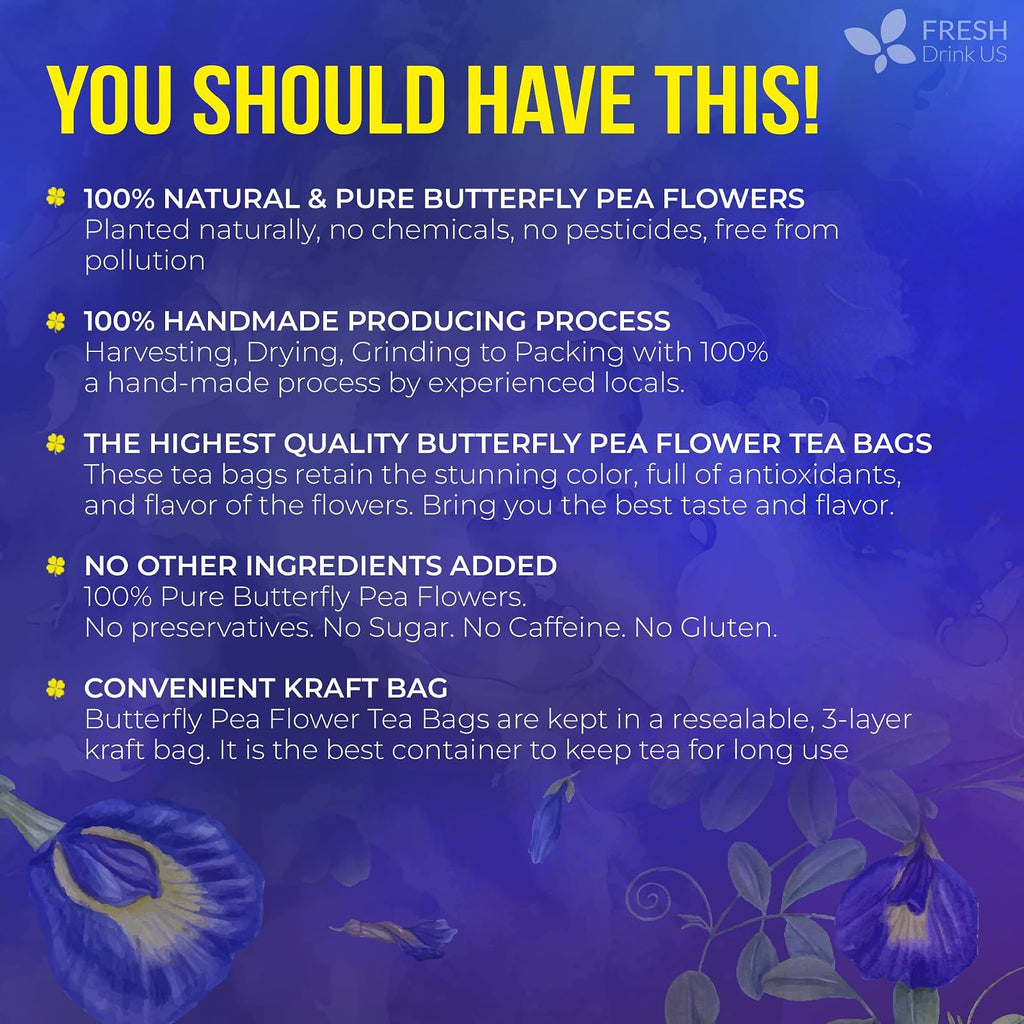 caffeine-free butterfly pea flower infusion