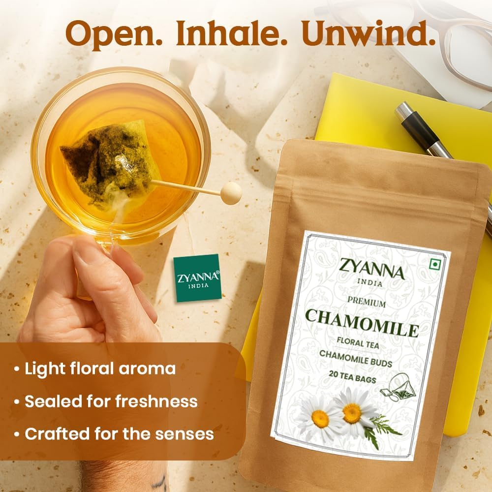 caffeine-free chamomile tea for bedtime