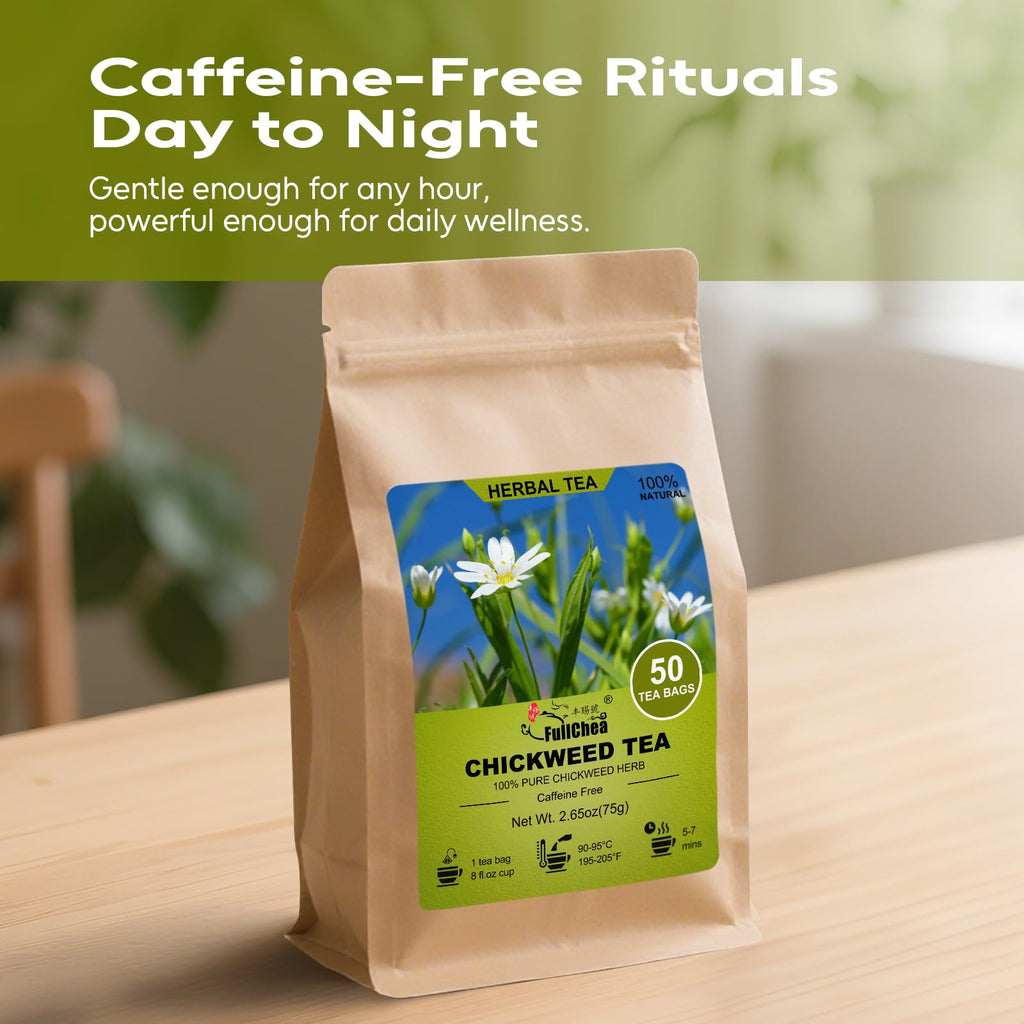 caffeine-free chickweed tea bags