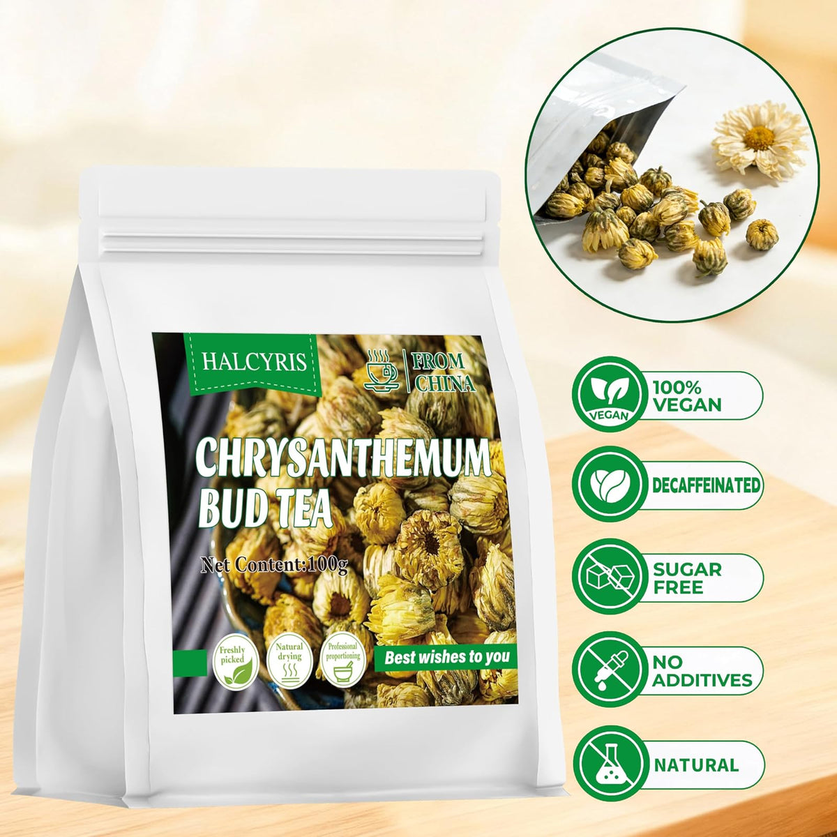 Caffeine-free chrysanthemum tea benefits