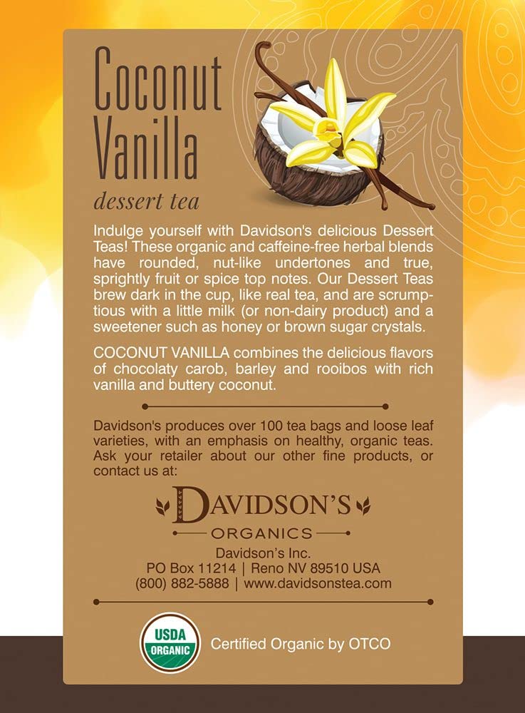 caffeine-free coconut vanilla tea bags