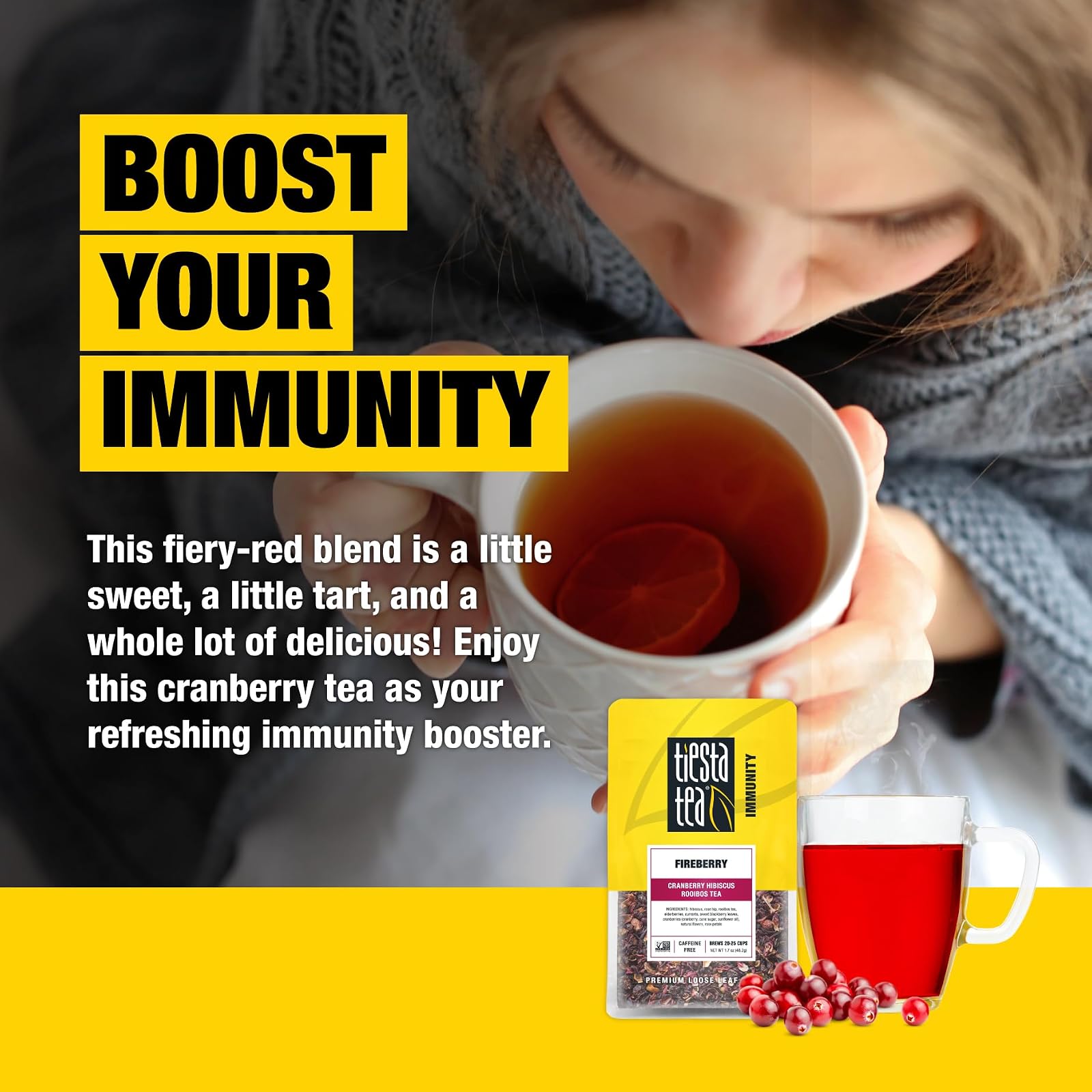 Caffeine-free cranberry hibiscus tea