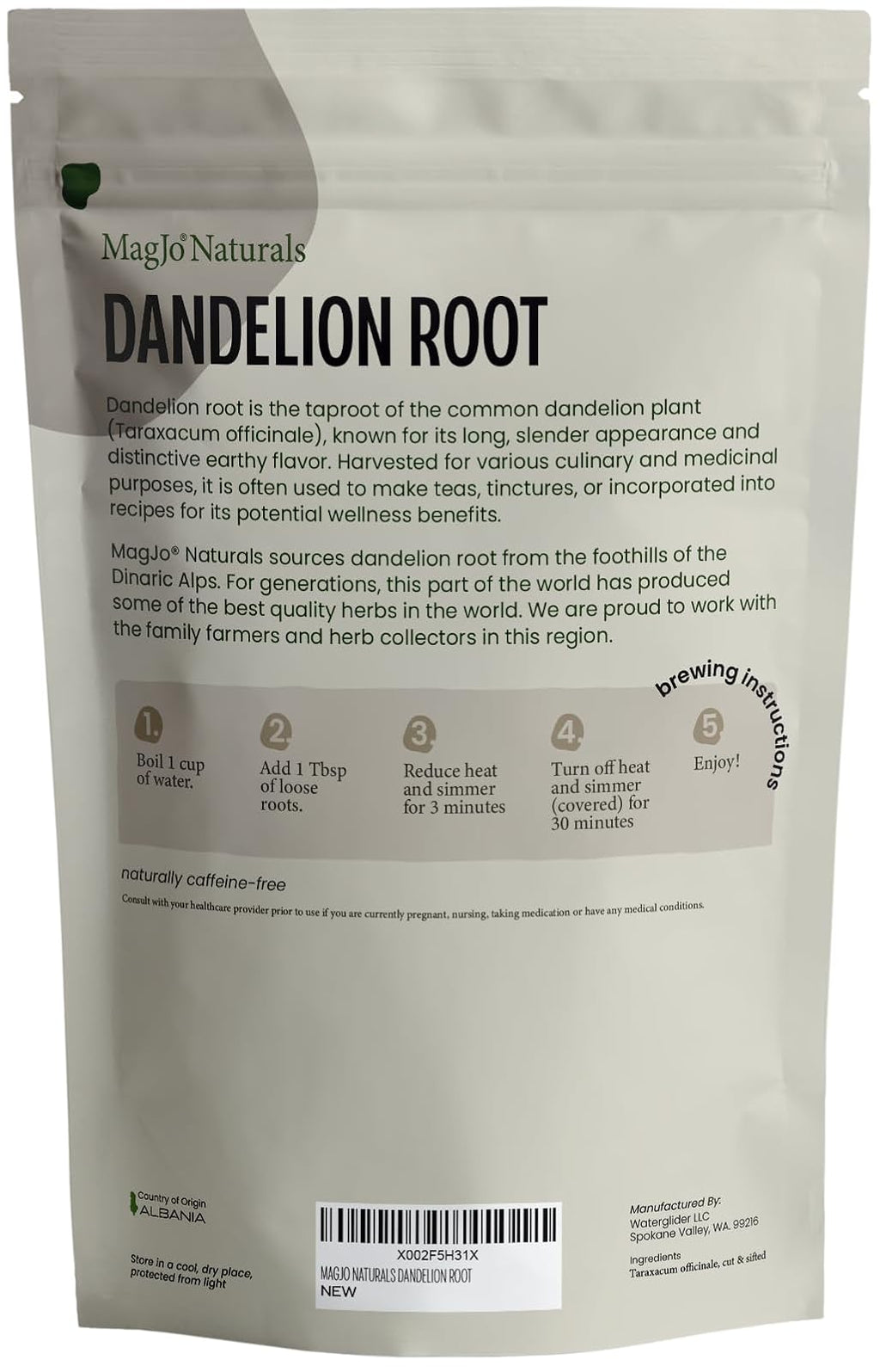 caffeine-free dandelion root tea experience