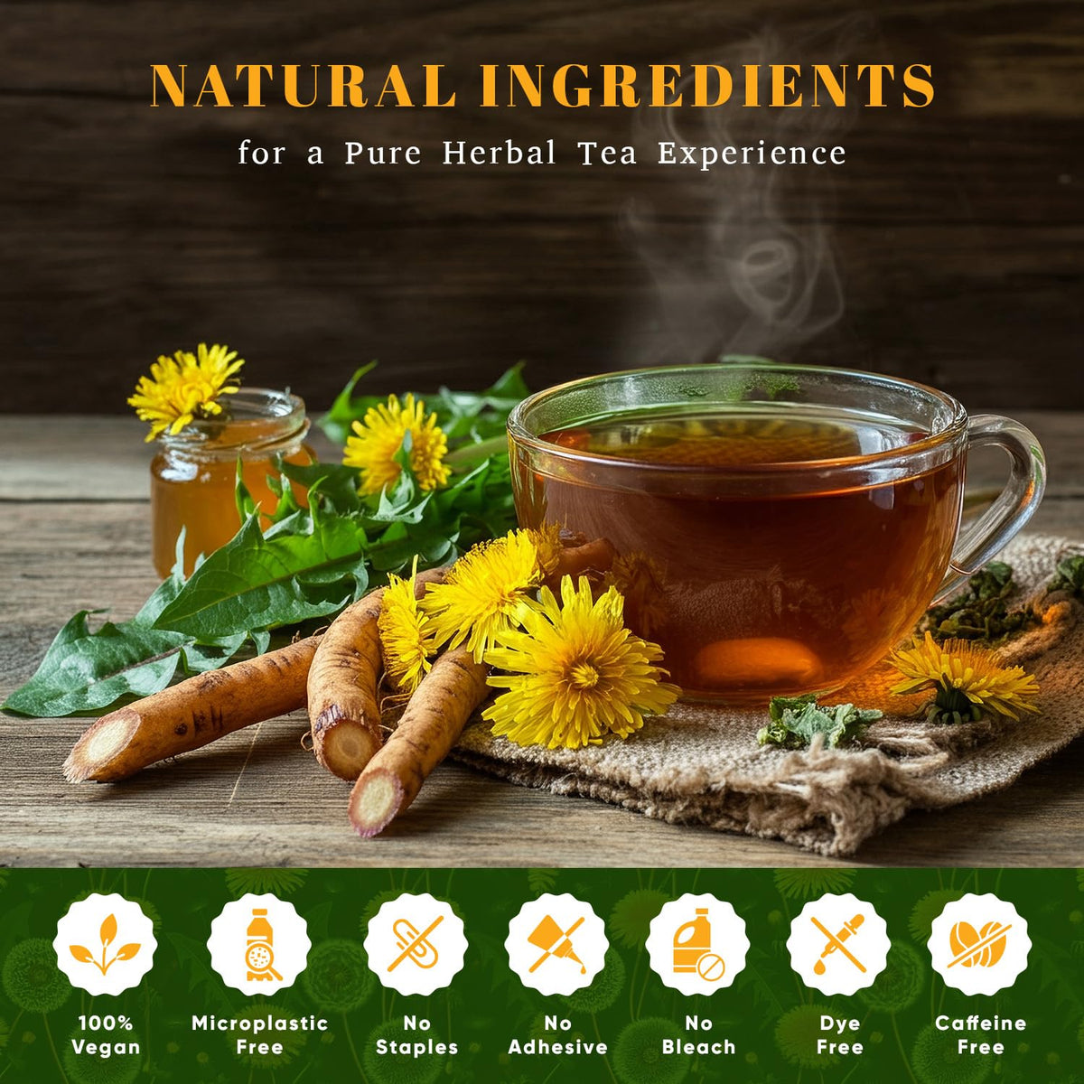Caffeine-free dandelion root tea