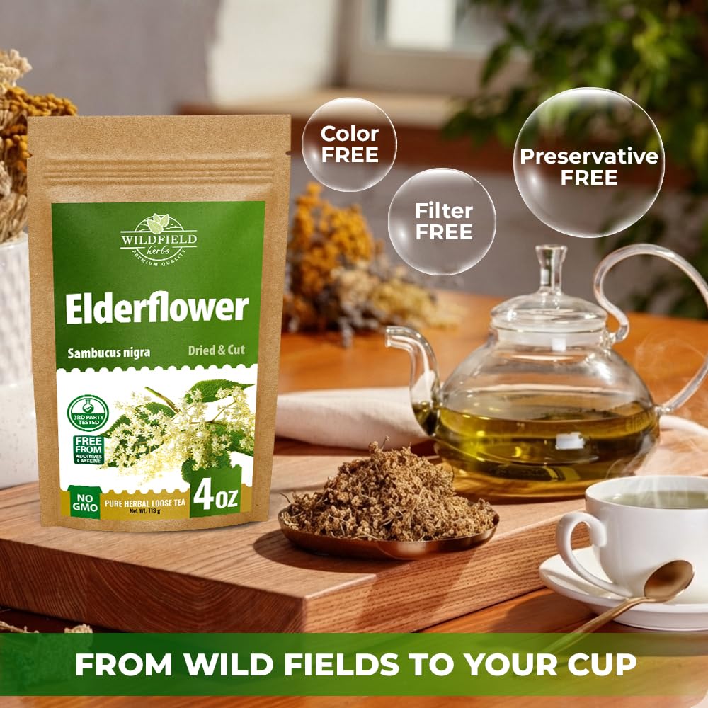 caffeine-free elderflower herbal infusion