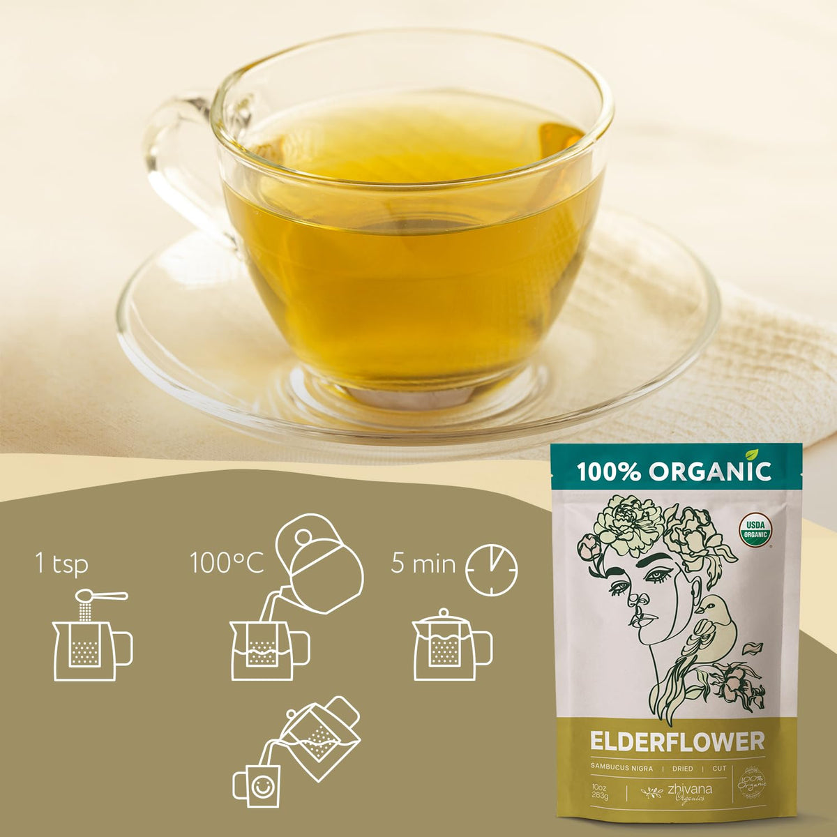 caffeine-free elderflower tea blend