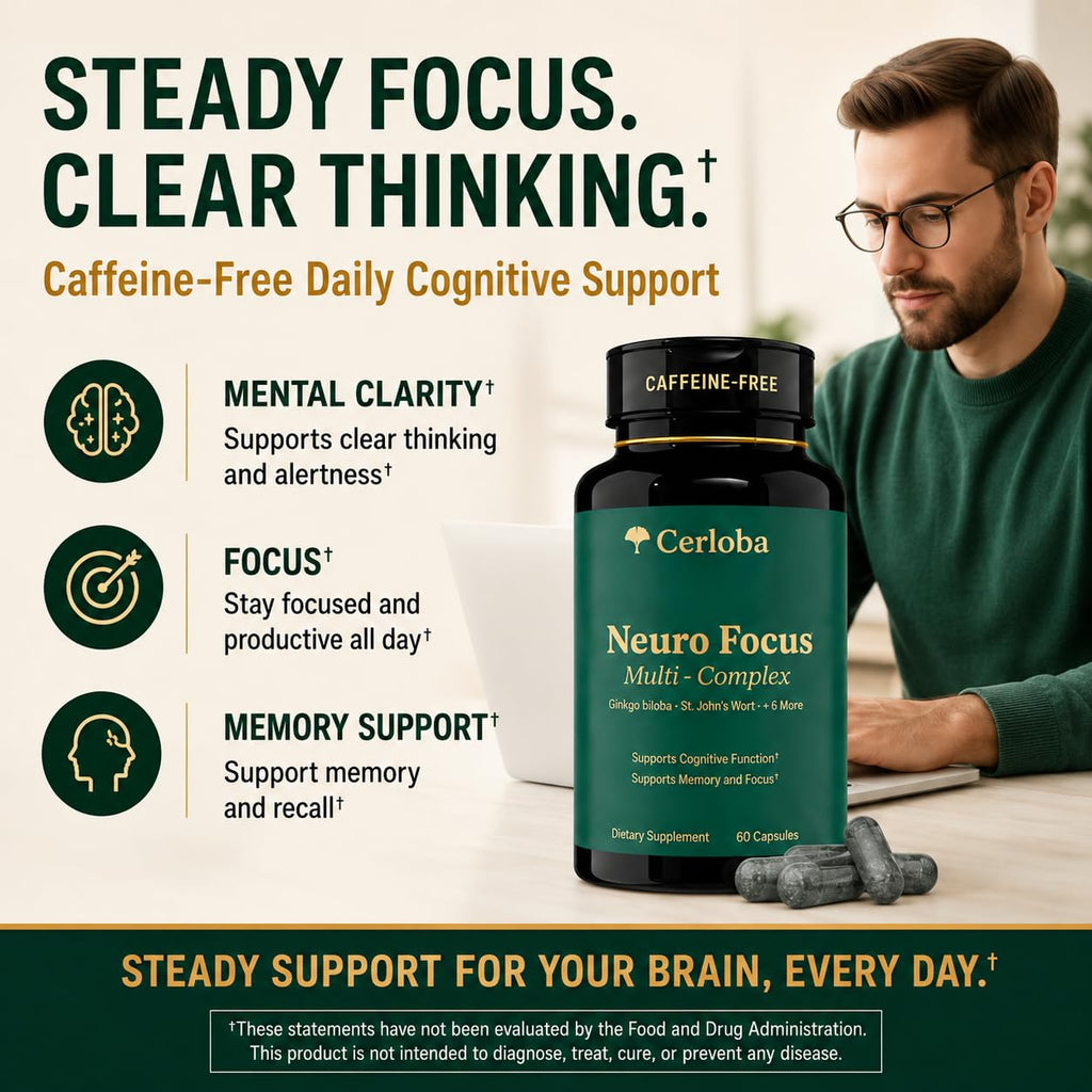Caffeine free focus support supplement