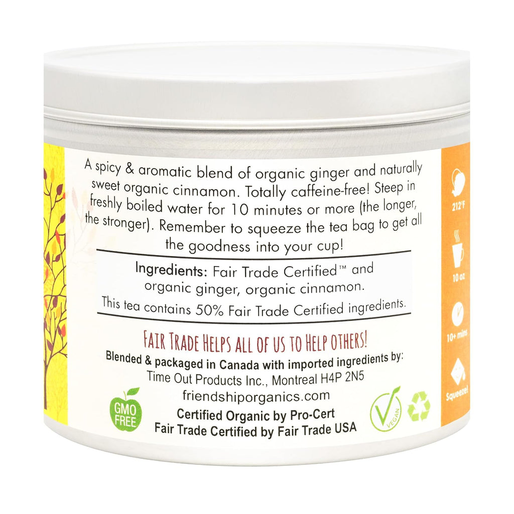 caffeine-free ginger cinnamon tea bags